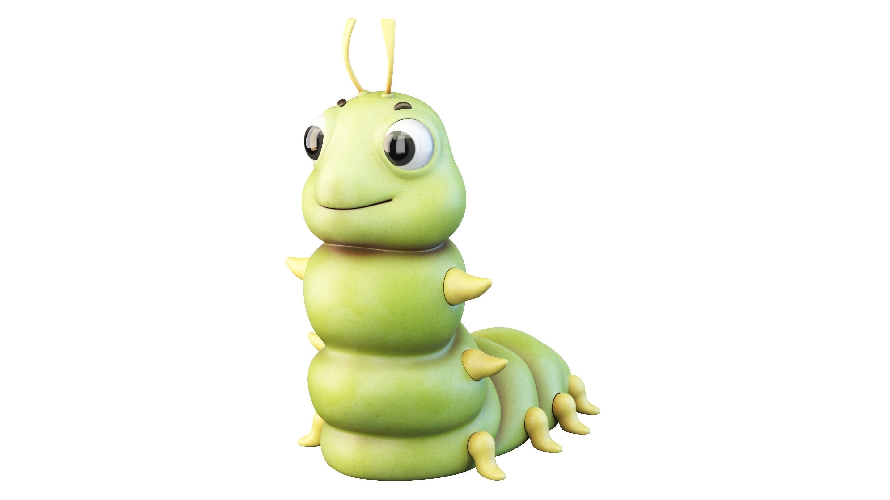 Cartoon Caterpillar Character 3D model | CGTrader