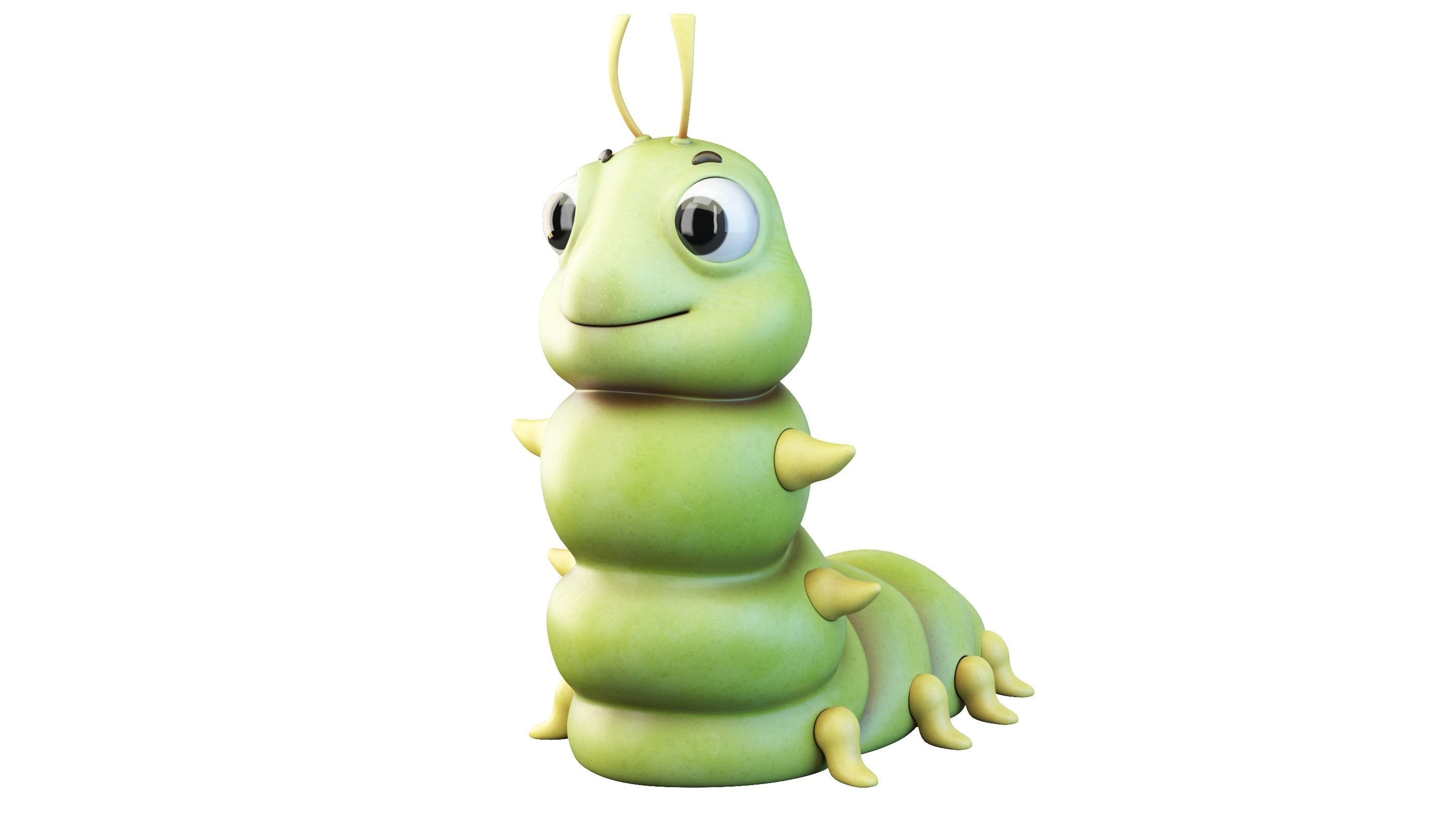 Cartoon Caterpillar Character 3D model | CGTrader
