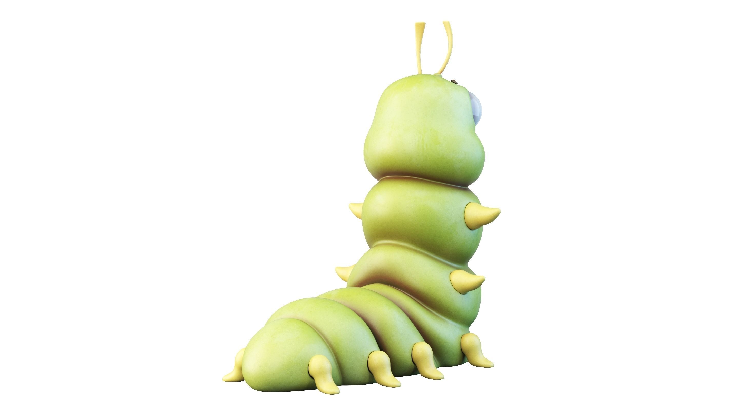 Cartoon Caterpillar Character 3D model | CGTrader