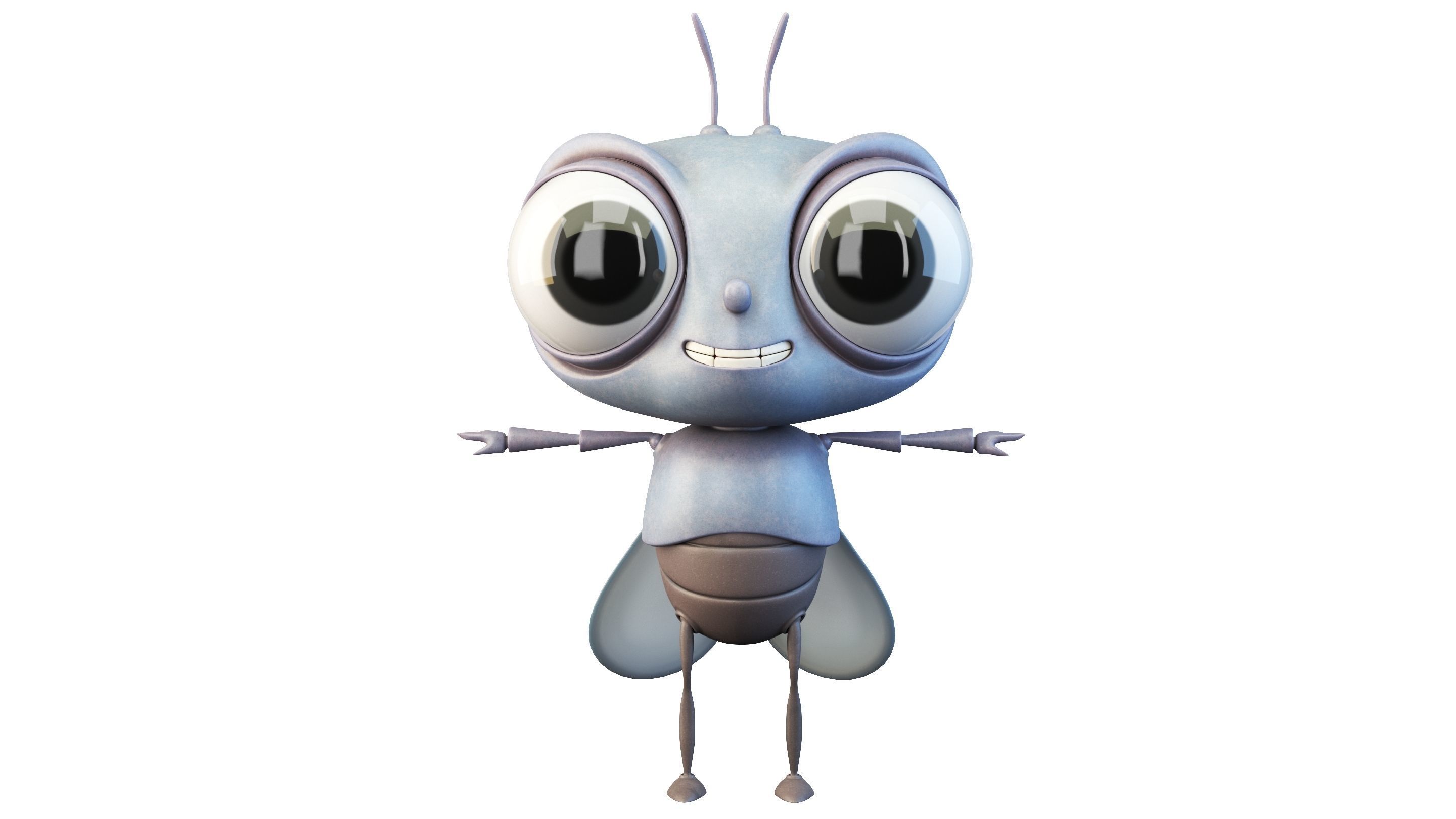 Cartoon Fly Character 3D model | CGTrader