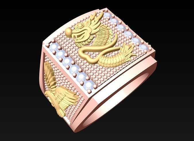 Dragon Ring - Eagle Rings - N5487 3D model 3D printable | CGTrader