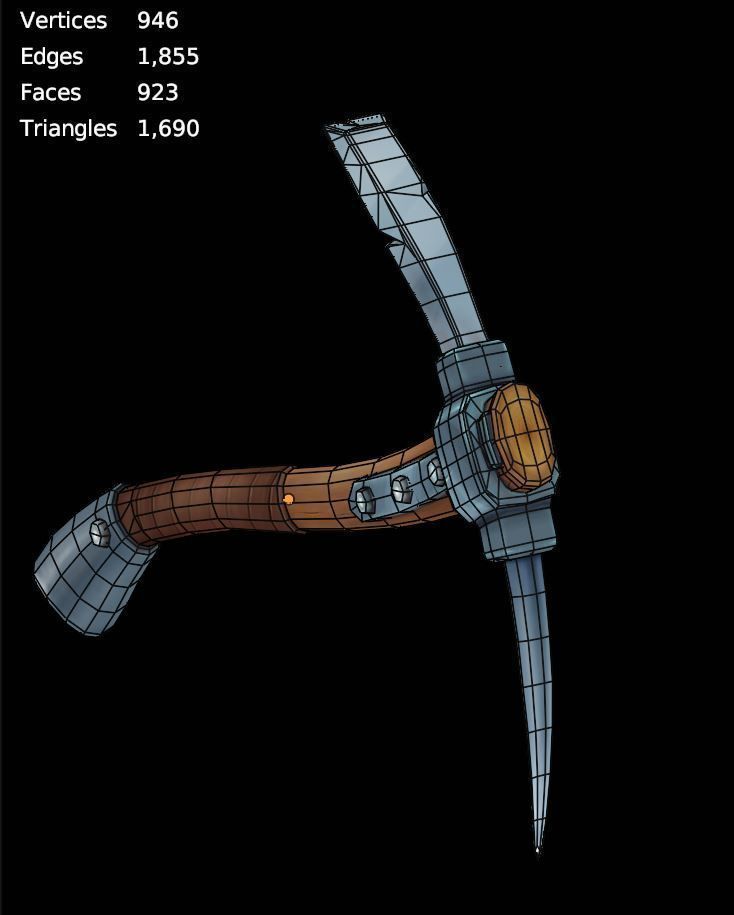 3D model Character low-poly 3d model dwarf with pickaxe VR / AR / low ...