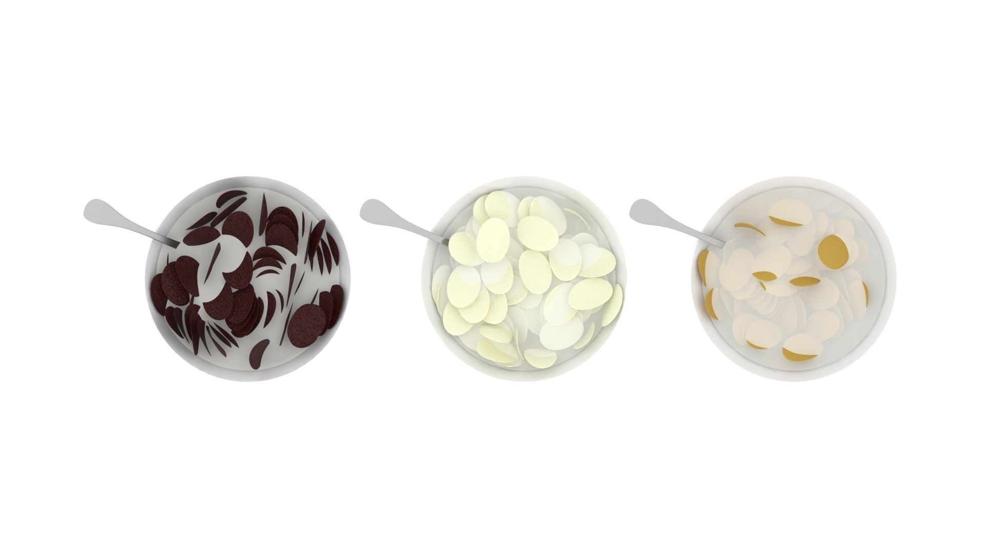 Bowl of Bent Oval Cereals Set 3D model | CGTrader