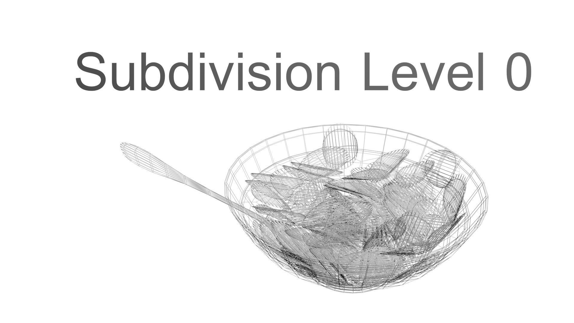 Bowl of Bent Oval Cereals Set 3D model | CGTrader
