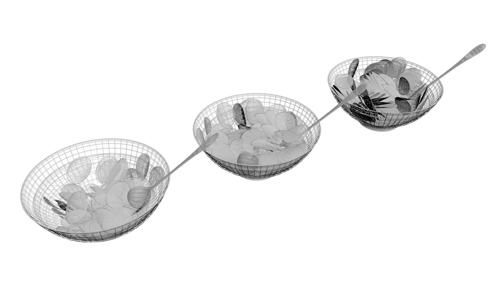 Bowl of Bent Oval Cereals Set 3D model | CGTrader