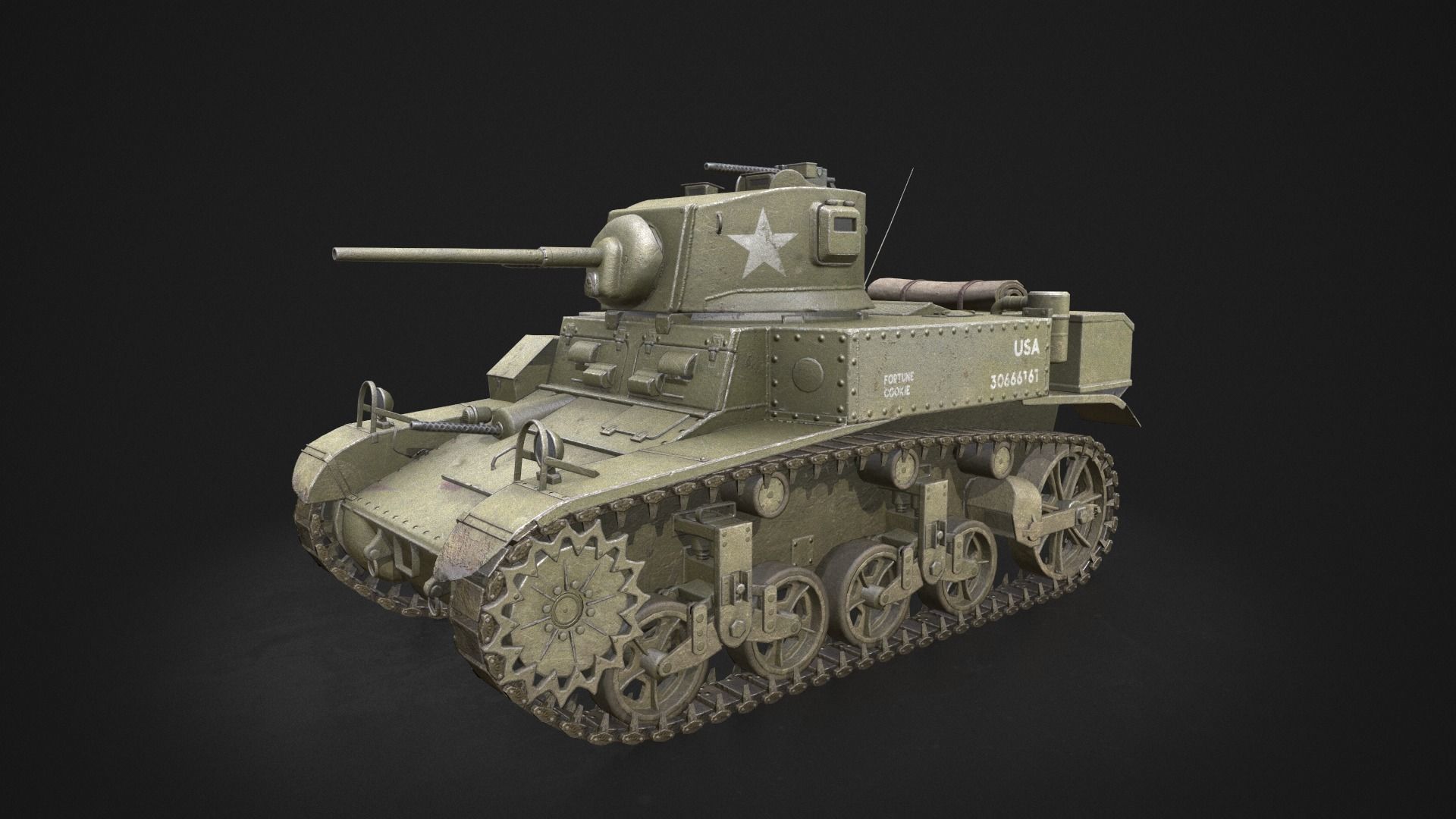3D model M3 Stuart Light US Tank VR / AR / low-poly | CGTrader