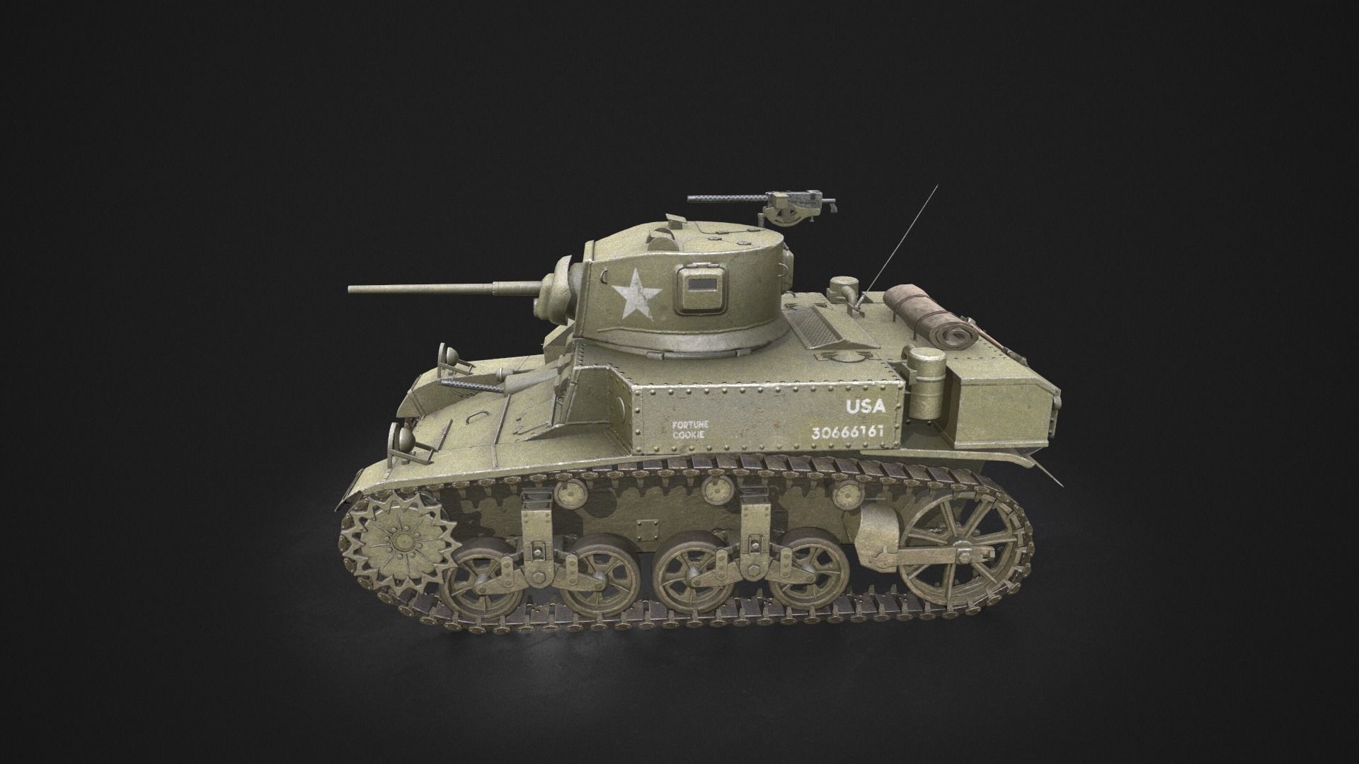 3D model M3 Stuart Light US Tank VR / AR / low-poly | CGTrader