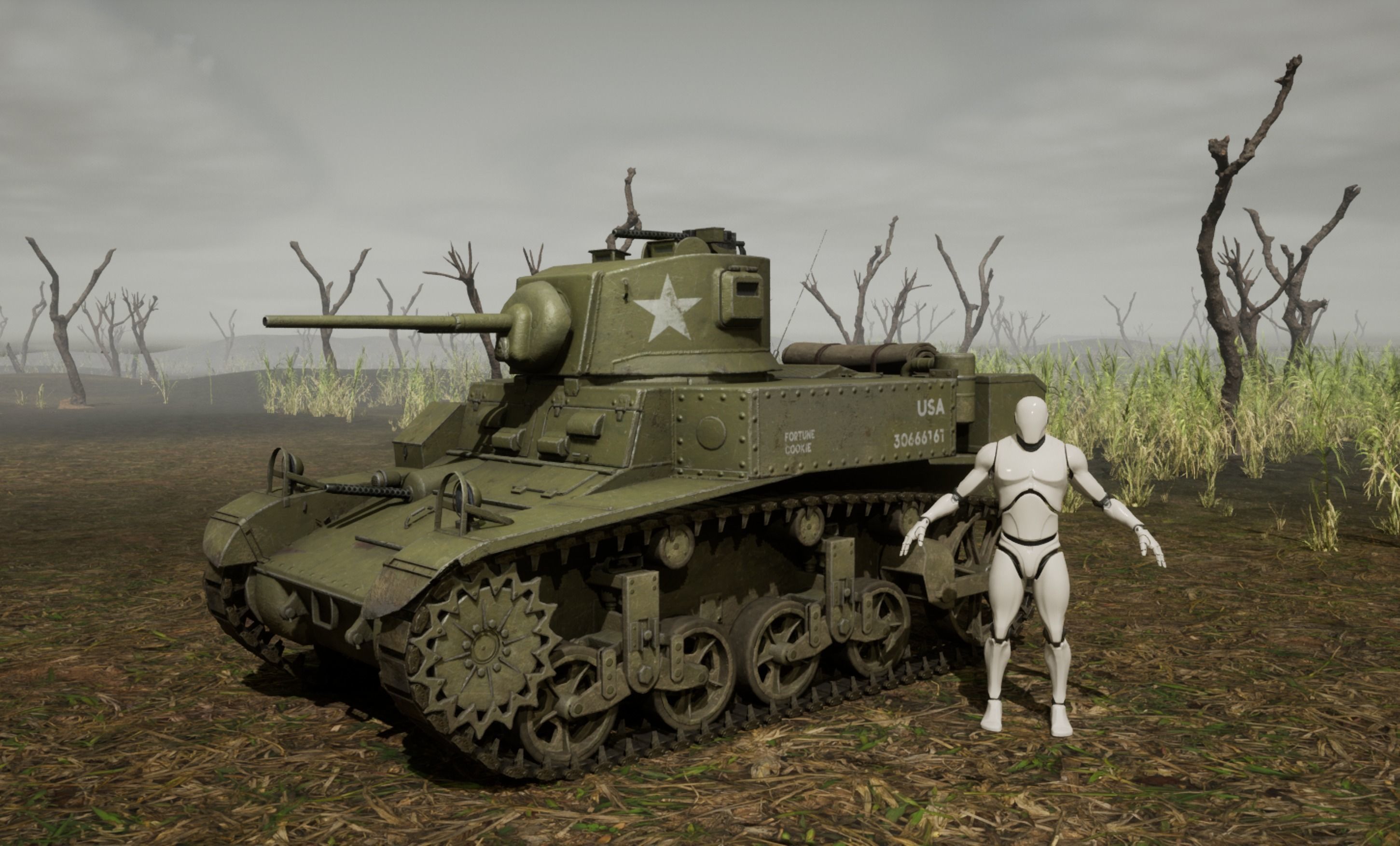 3D model M3 Stuart Light US Tank VR / AR / low-poly | CGTrader