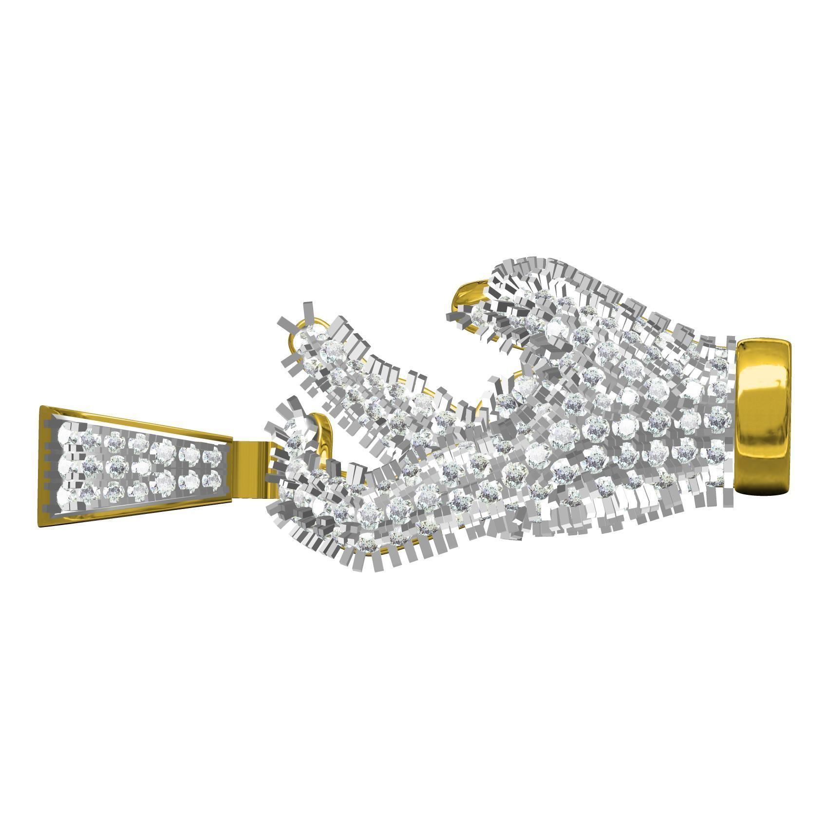 East Side Hand Throwing Signs Diamond Hip Hop Pendant 3D model 3D ...