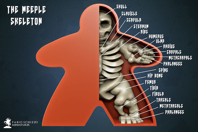 The Meeple Skeleton Art Toy 3D model 3D printable | CGTrader