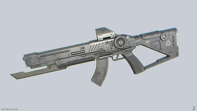 3D model Scifi military gun VR / AR / low-poly | CGTrader
