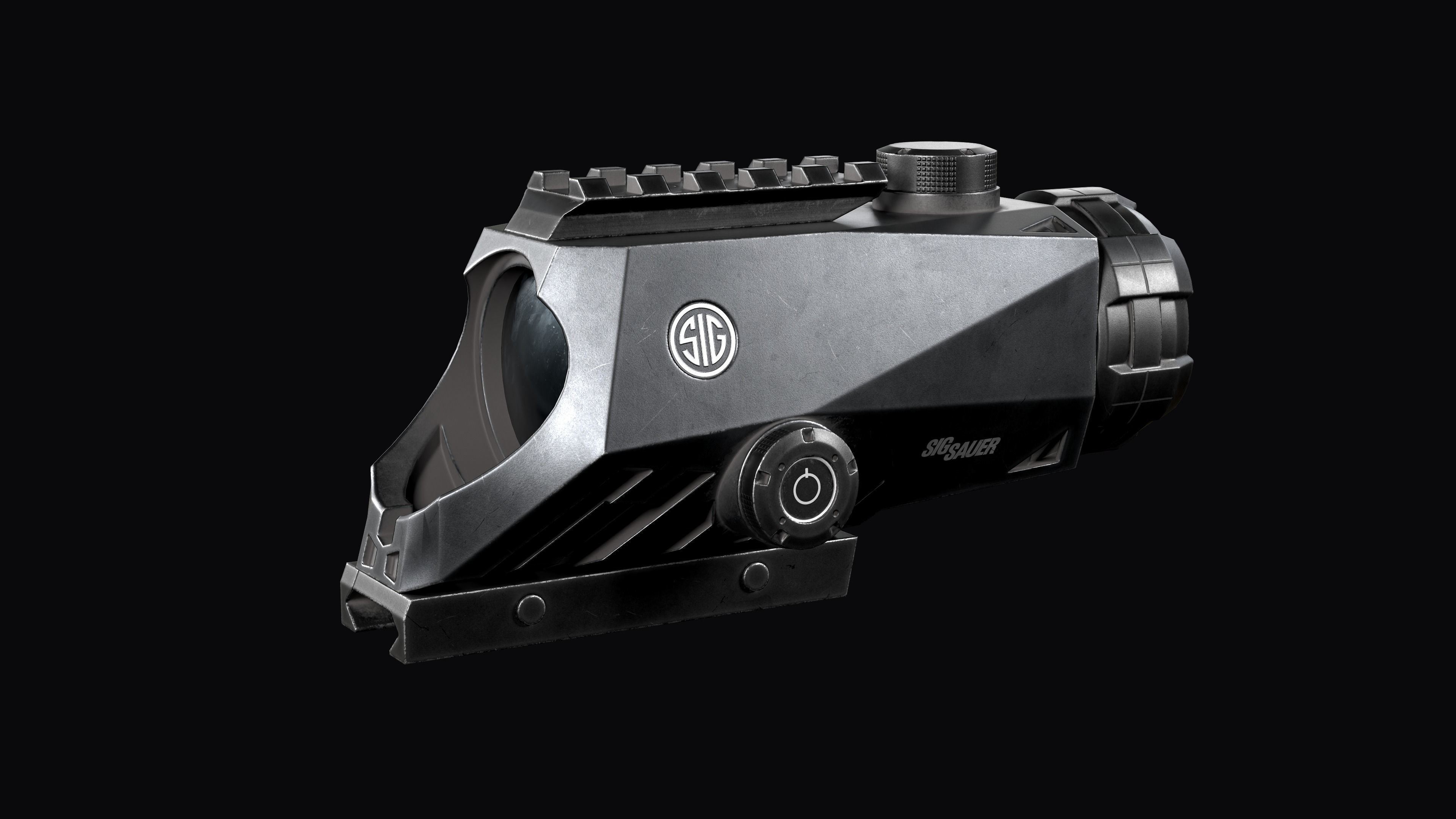 3D model Tactical rifle scope Sig sauer BRAVO4 VR / AR / low-poly ...