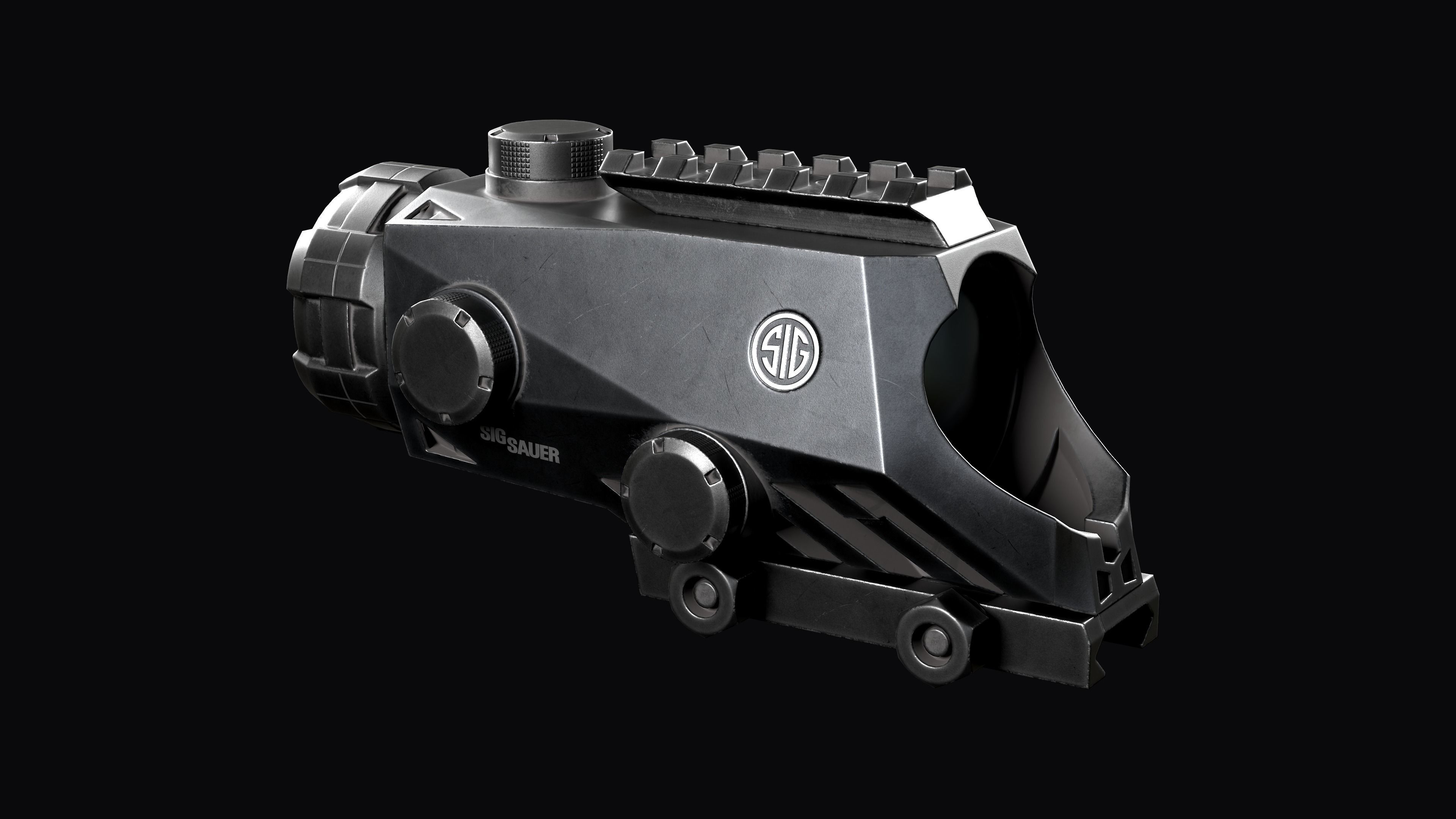 3D model Tactical rifle scope Sig sauer BRAVO4 VR / AR / low-poly ...