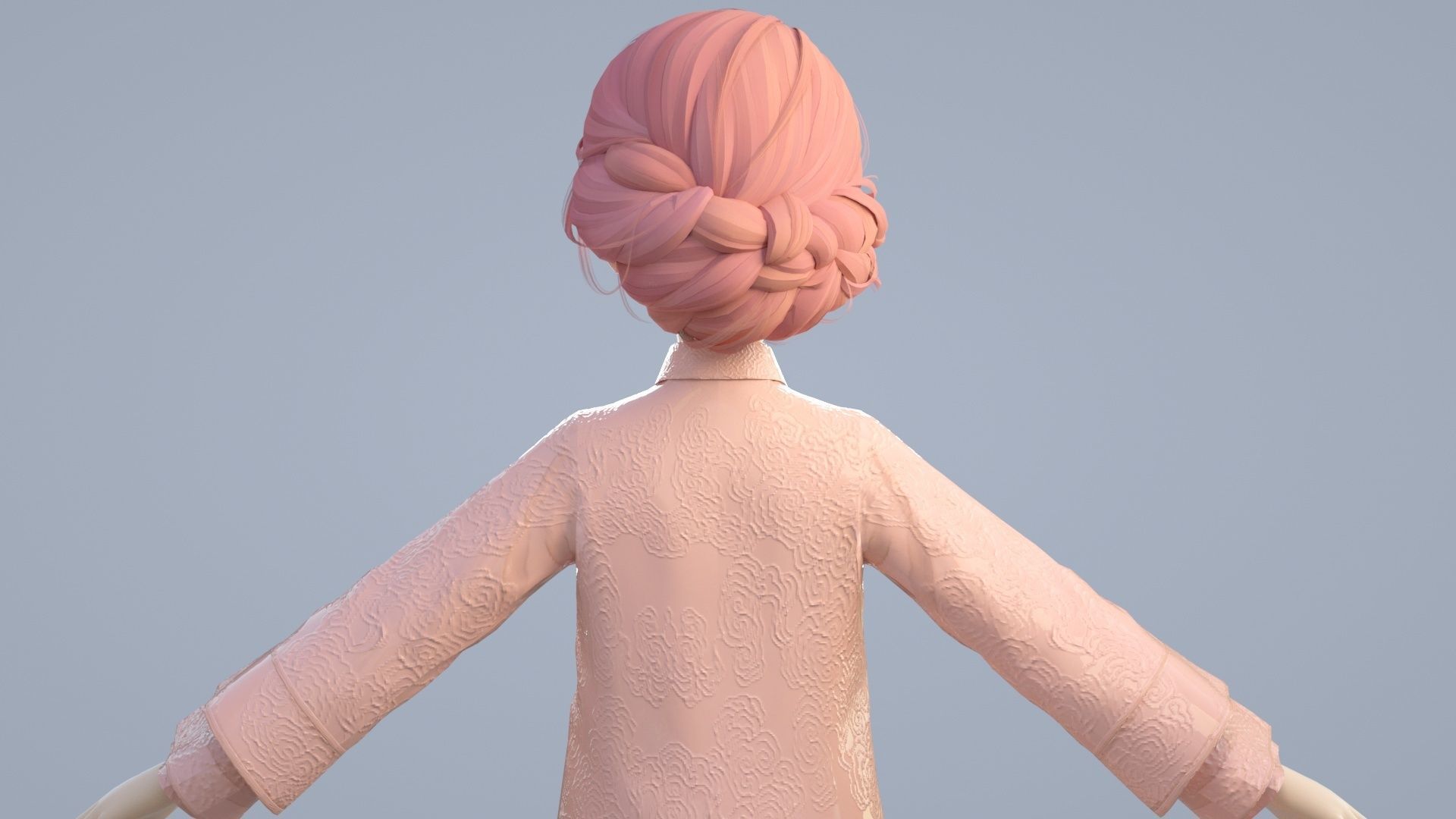cartoon girl in Tang suit 3D model | CGTrader