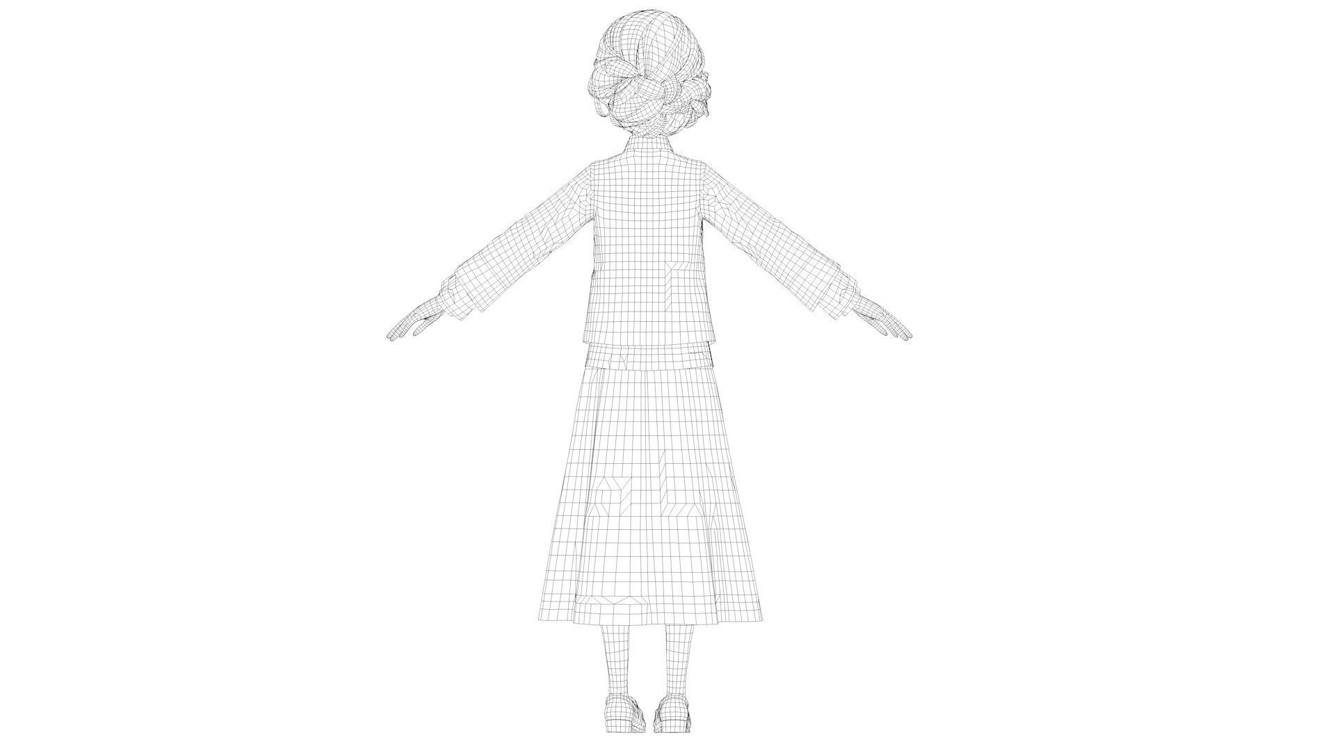 cartoon girl in Tang suit 3D model | CGTrader