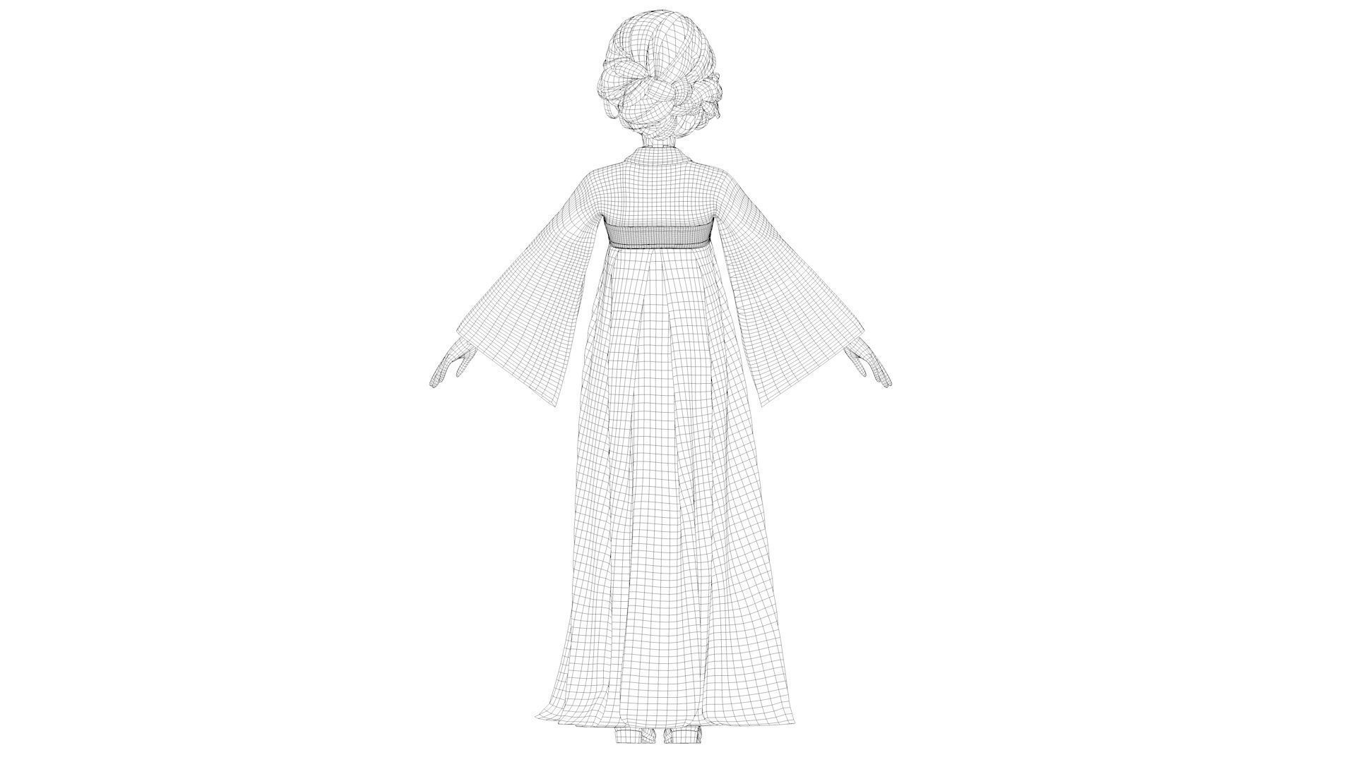 Cartoon Girl In Hanfu 3d Model Cgtrader