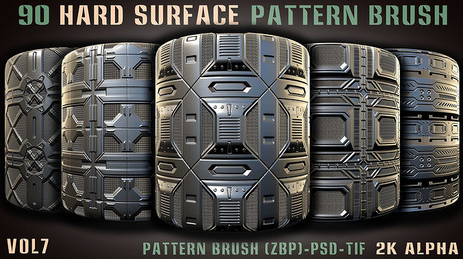 90 Hard Surface Pattern Alpha Brush-vol7 Texture | CGTrader