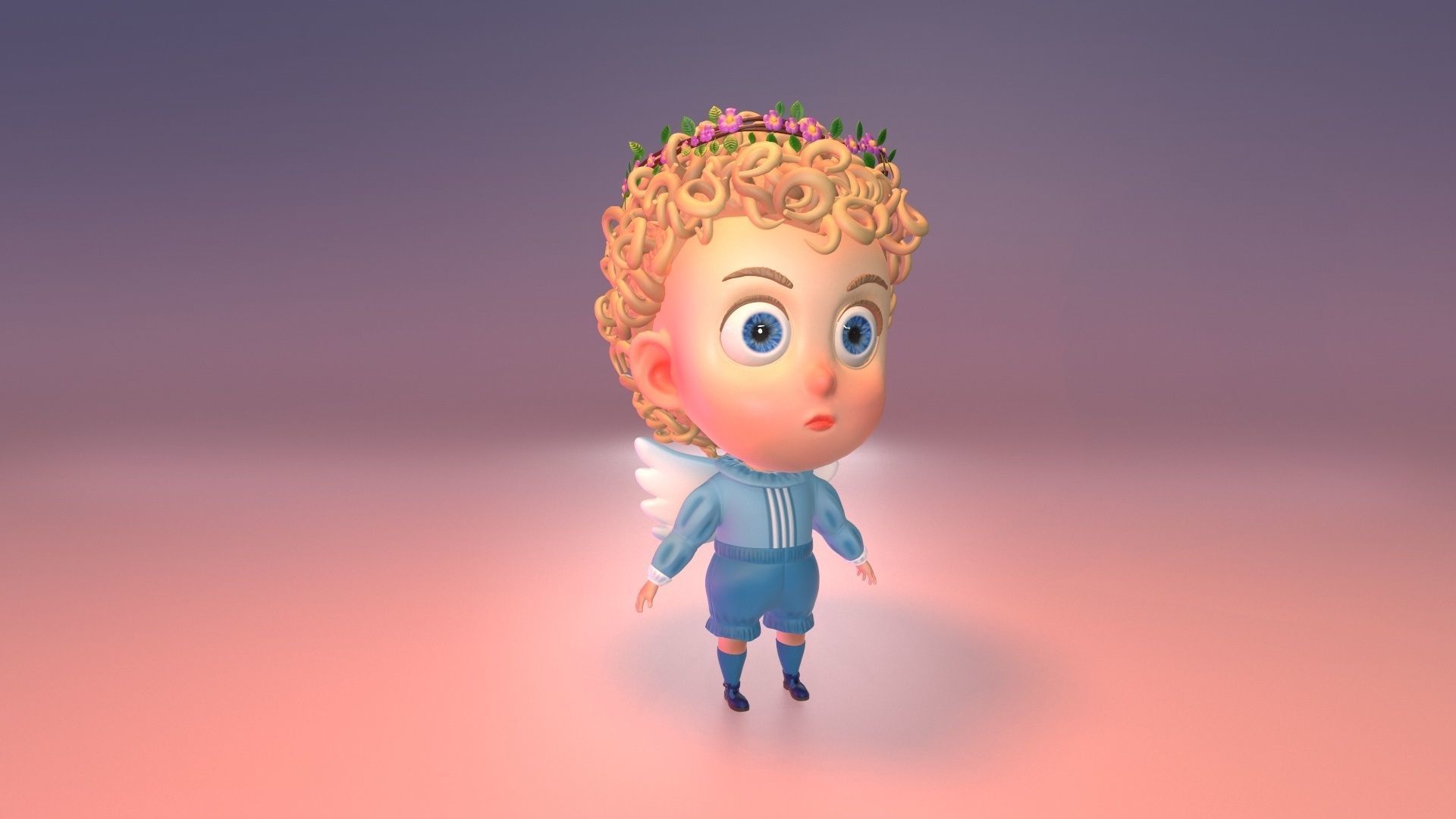 3D model Angel cute cartoon VR / AR / low-poly | CGTrader