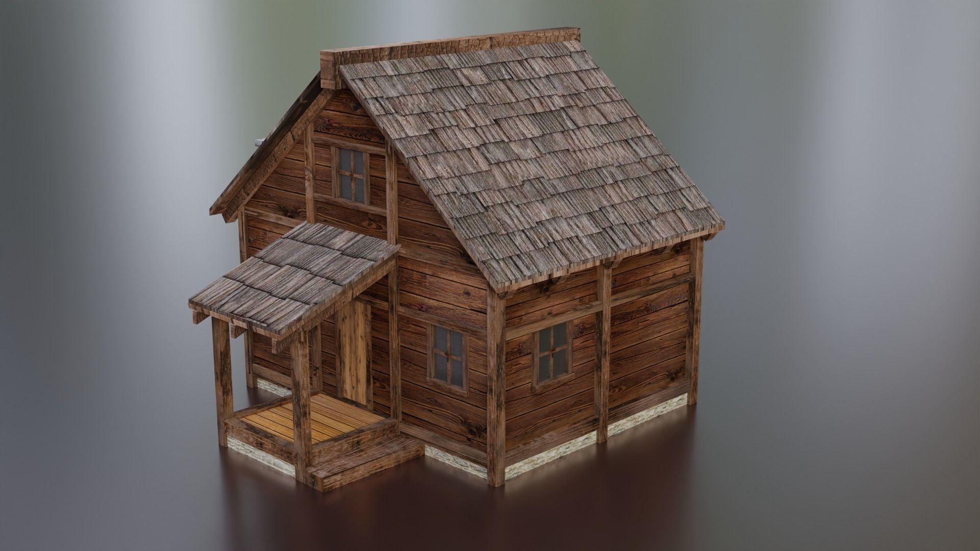3D model Wooden House C VR / AR / low-poly | CGTrader