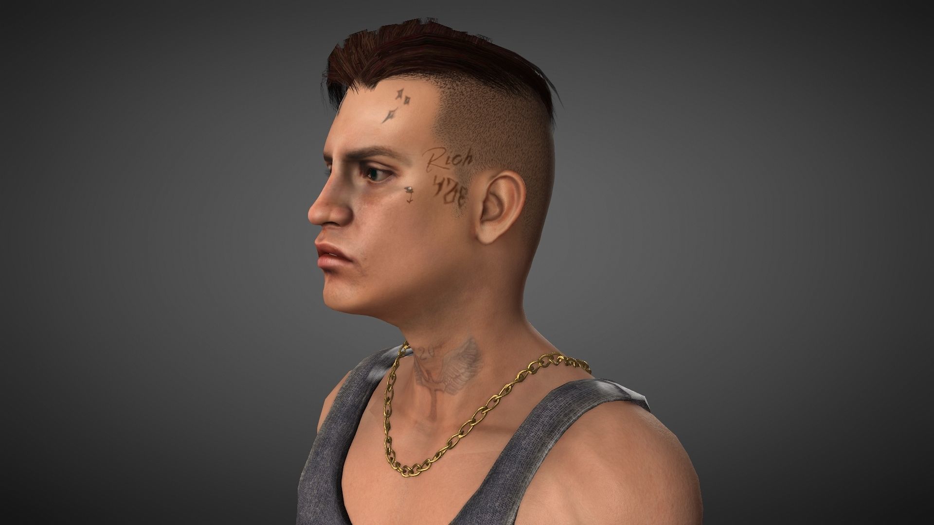 3D model Gangsta Trap Mafia Hip Hop Jonkie character VR / AR / low-poly ...