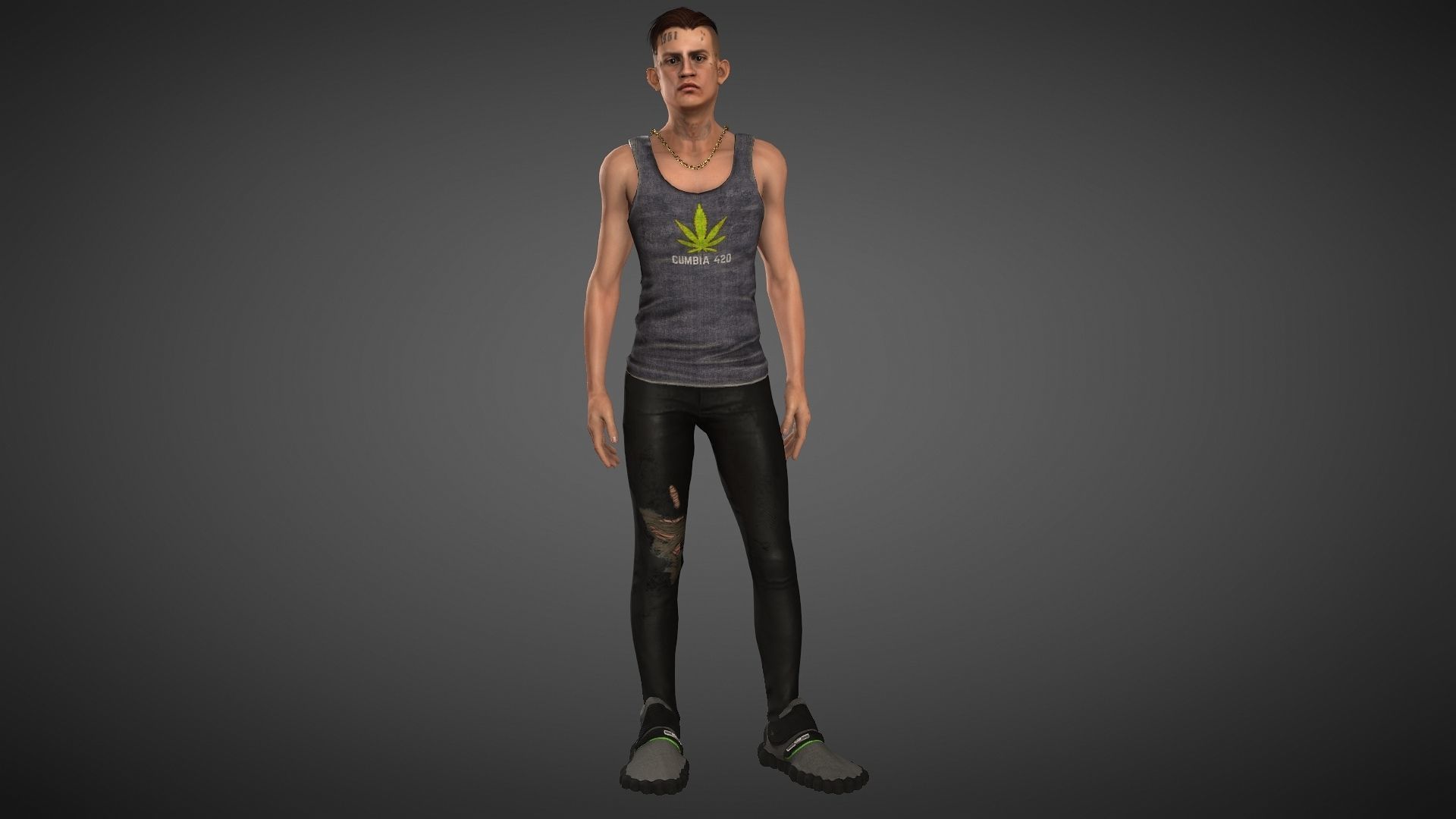 3D model Gangsta Trap Mafia Hip Hop Jonkie character VR / AR / low-poly ...