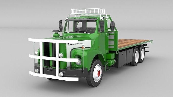 1975 Generic Flatbed Truck 3D model | CGTrader