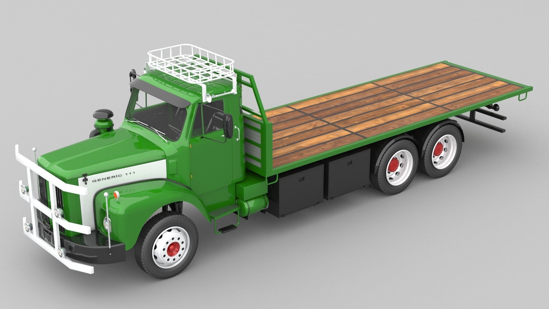 1975 Generic Flatbed Truck 3D model | CGTrader