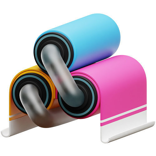 3D model Colored Paper Roll 3D Icon VR / AR / low-poly | CGTrader