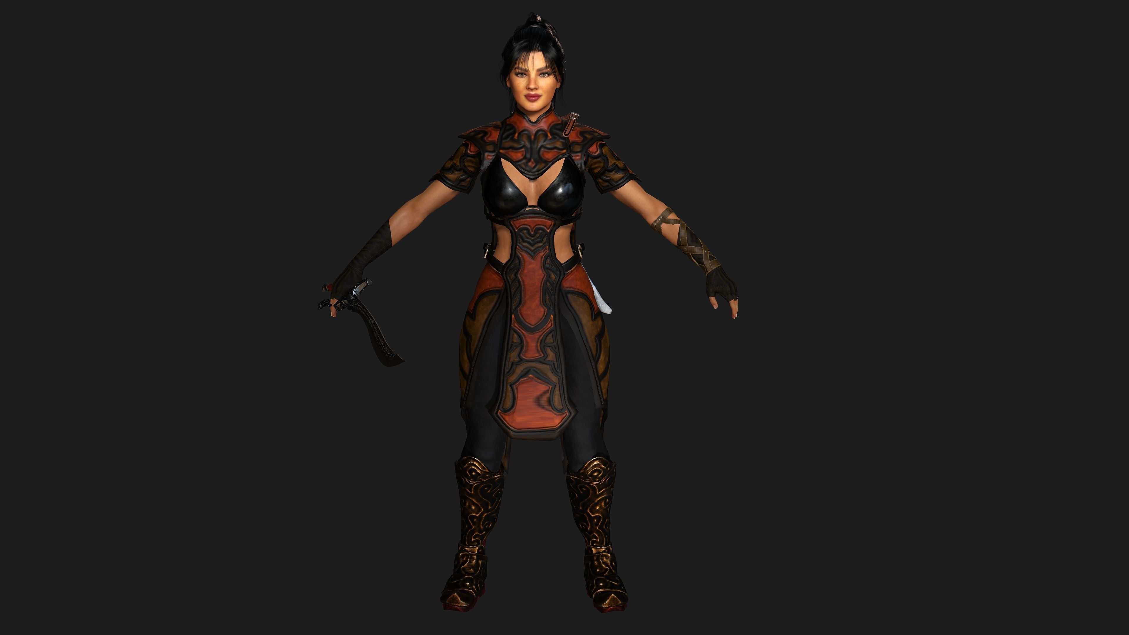 3D model AAA 3D FANTASY FEMALE WARRIOR ALEEYA-REALISTIC GAME CHARACTER ...