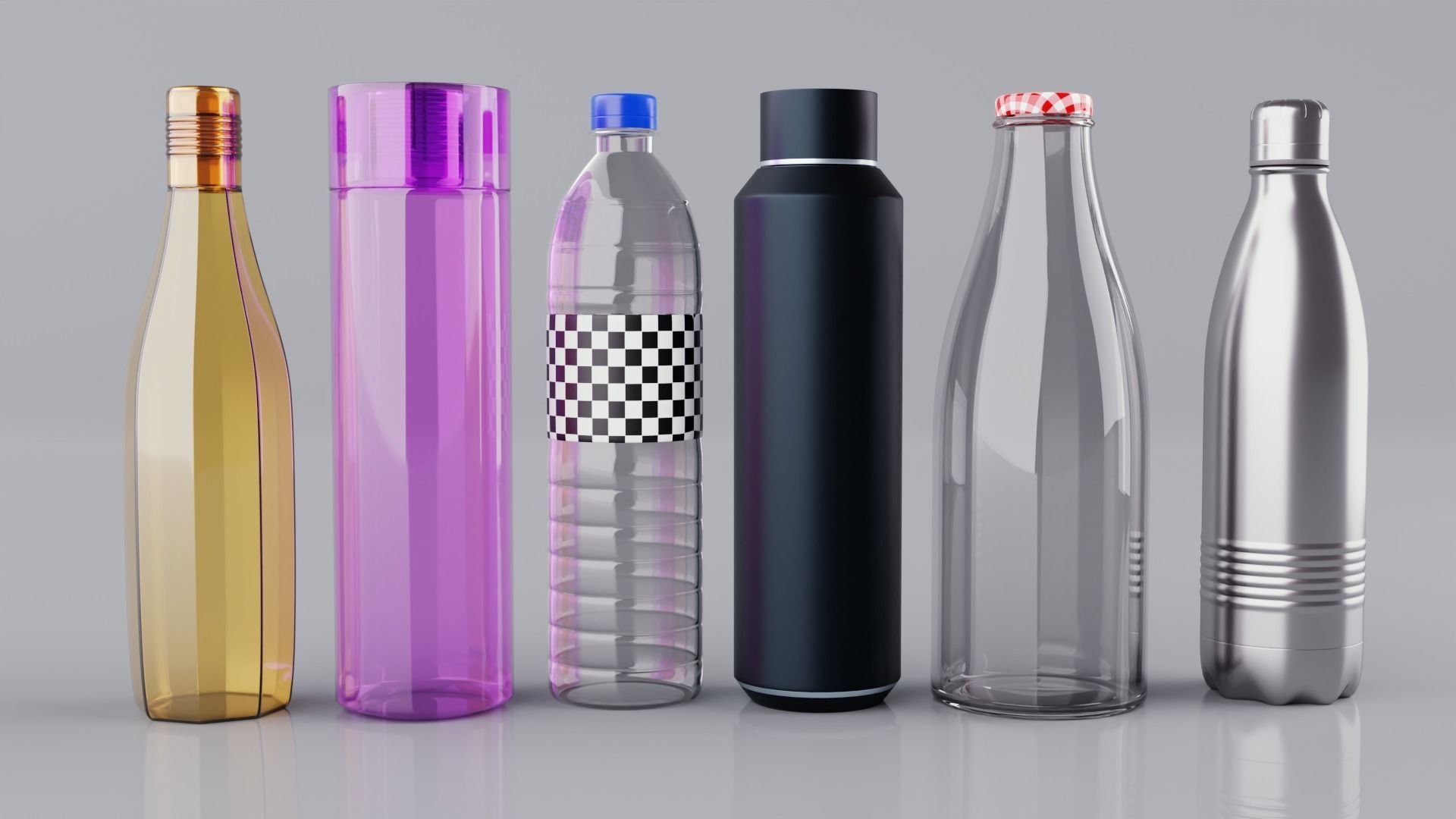 Water Bottle Pack 3D model | CGTrader