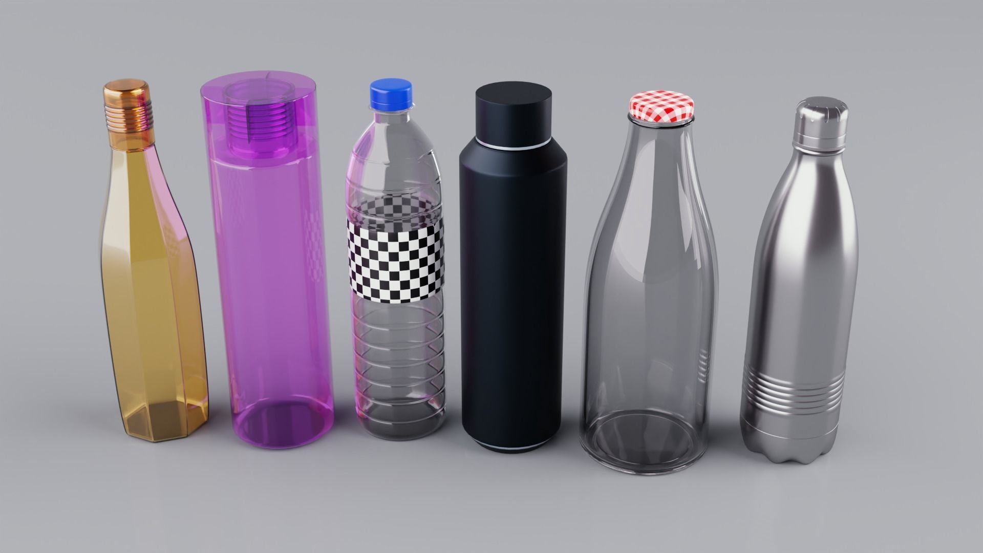 Water Bottle Pack 3D model | CGTrader