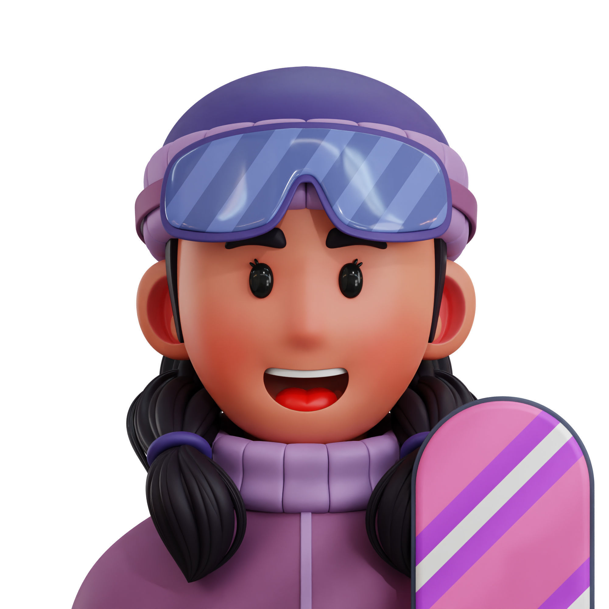 3D model Snowboarder Player Avatar 3D Icon VR / AR / low-poly | CGTrader