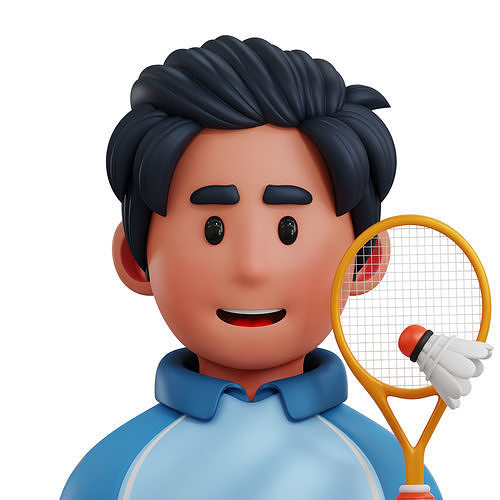 3D model Badminton Player Avatar 3D Icon VR / AR / low-poly | CGTrader