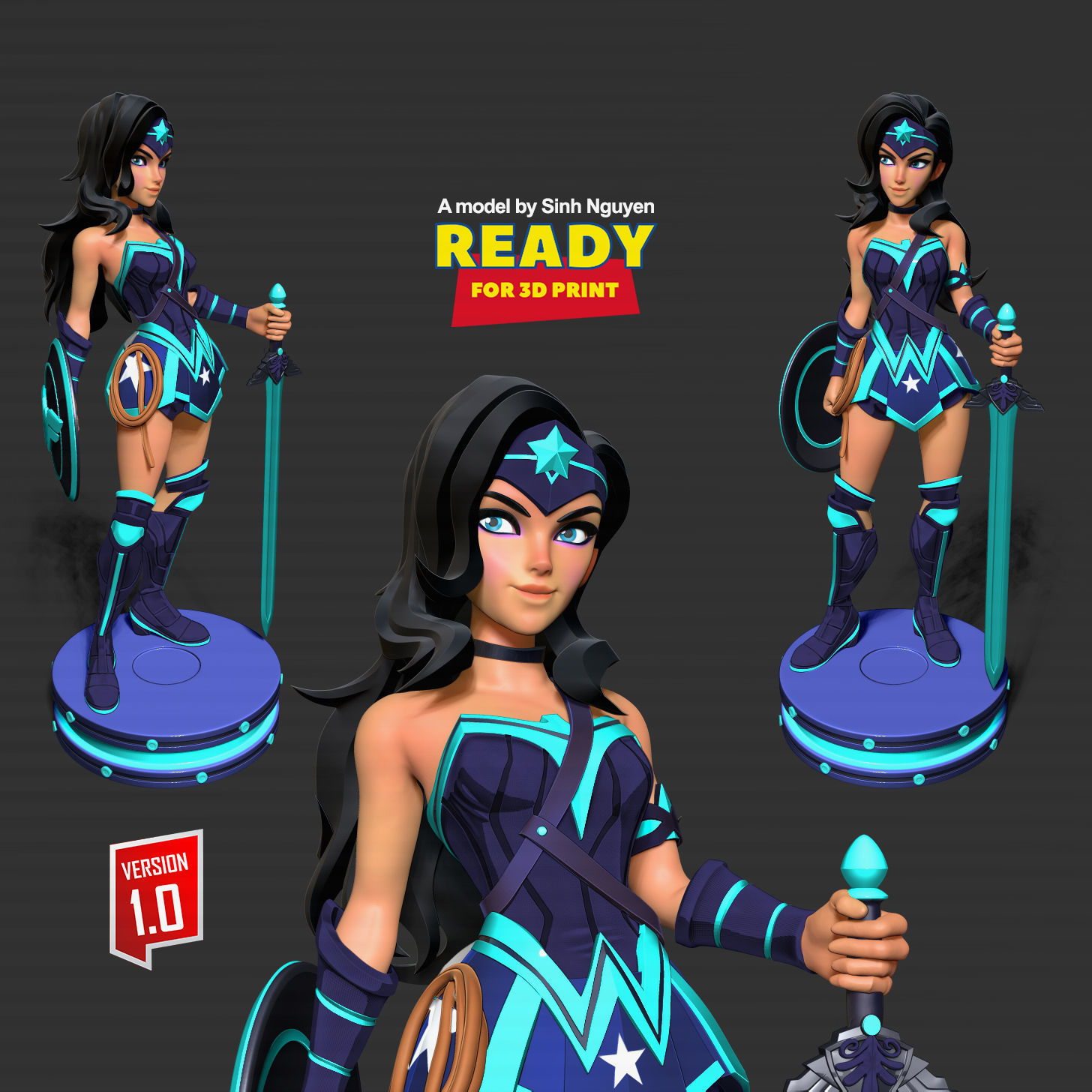 Wonder Woman - MultiVersus Fanart 3D model 3D printable | CGTrader