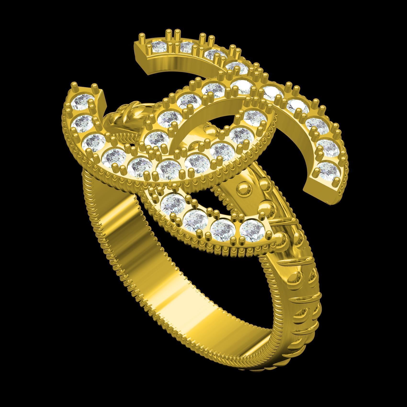 CC Flush Setting Diamond Ring 3D model 3D printable | CGTrader