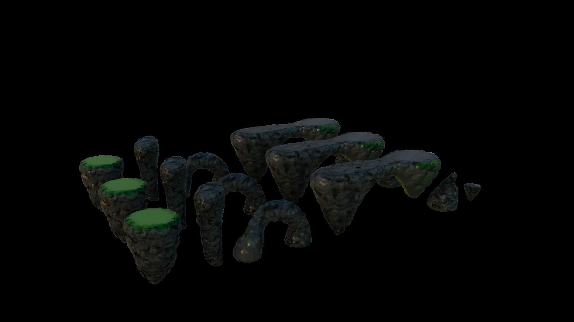 Ghibli Style Rocks 3D model | CGTrader