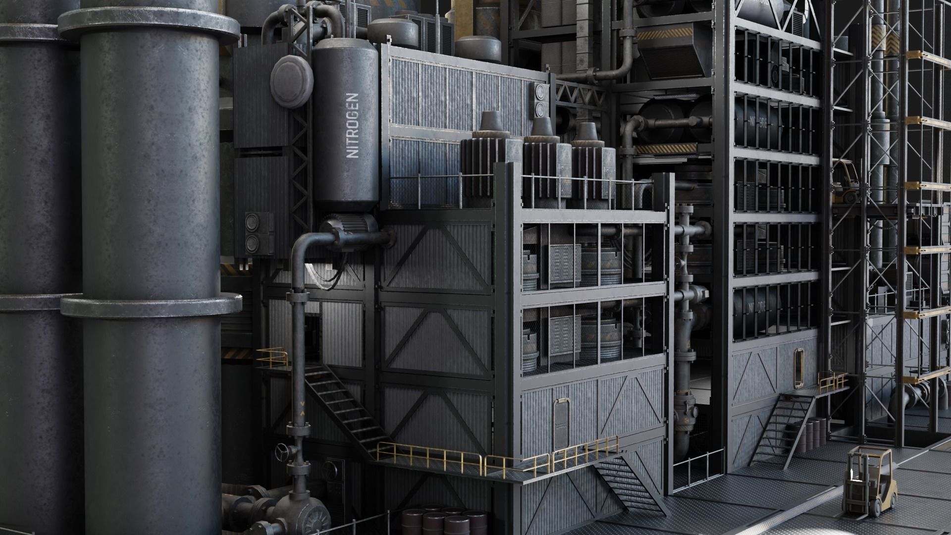 3D model Sci-Fi Industrial Base Kitbash VR / AR / low-poly | CGTrader