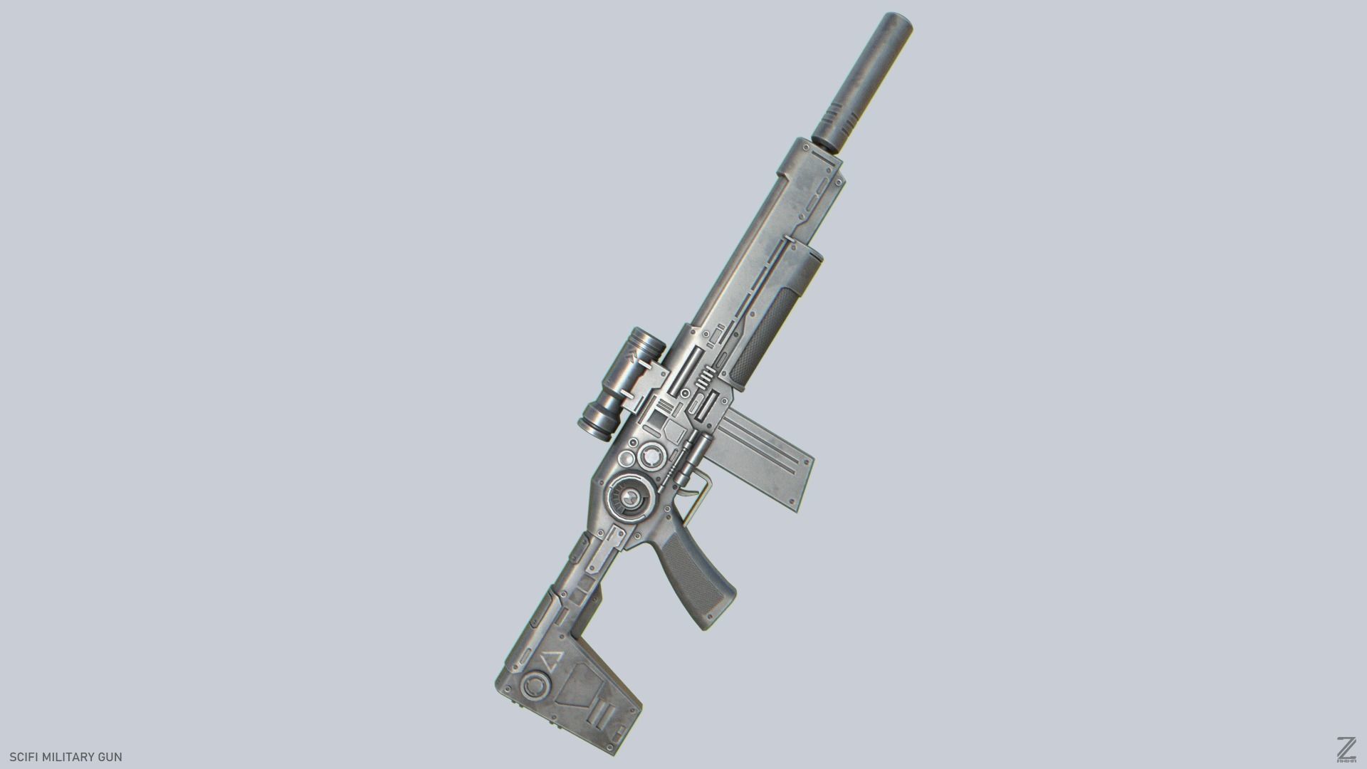 3D model Scifi military gun VR / AR / low-poly | CGTrader