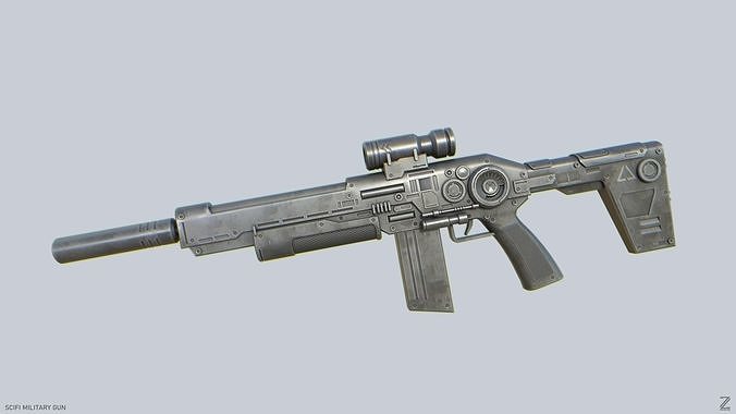 3D model Scifi military gun VR / AR / low-poly | CGTrader