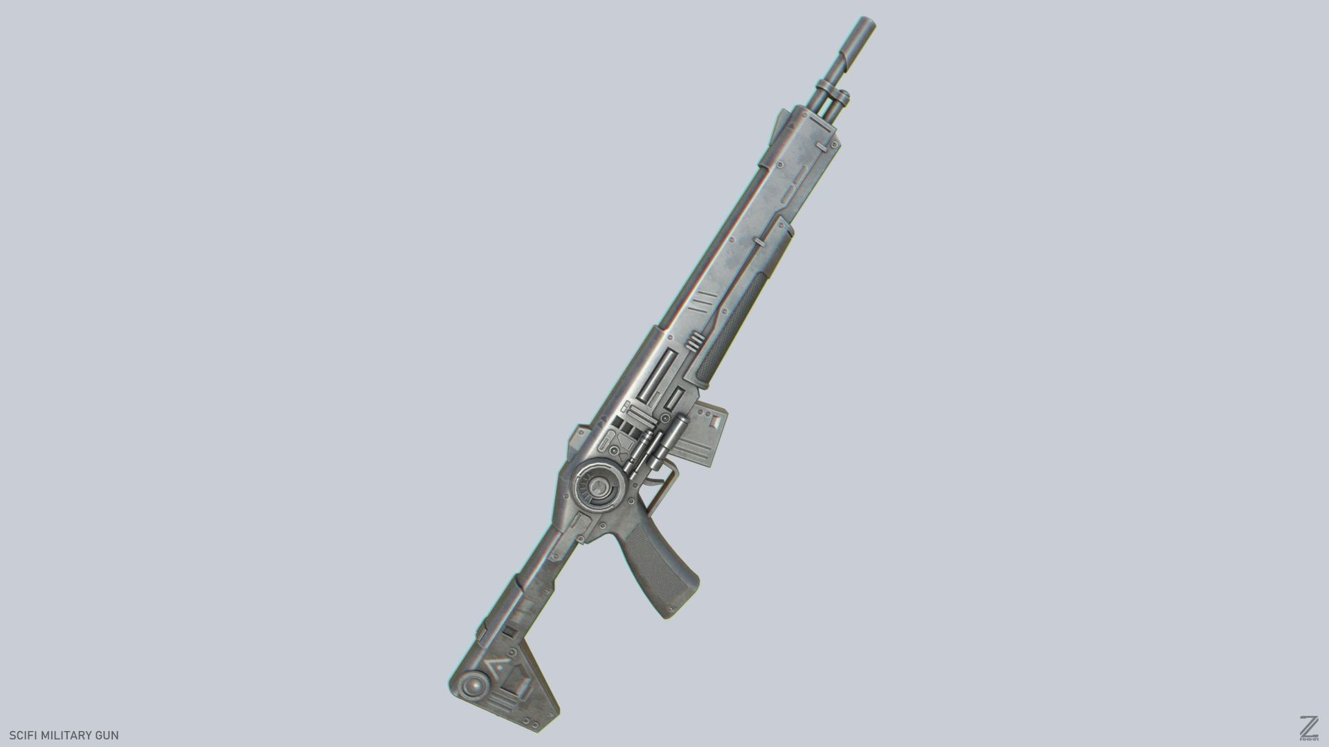 3D model Scifi military gun VR / AR / low-poly | CGTrader