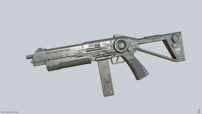 3D model Scifi military gun VR / AR / low-poly | CGTrader
