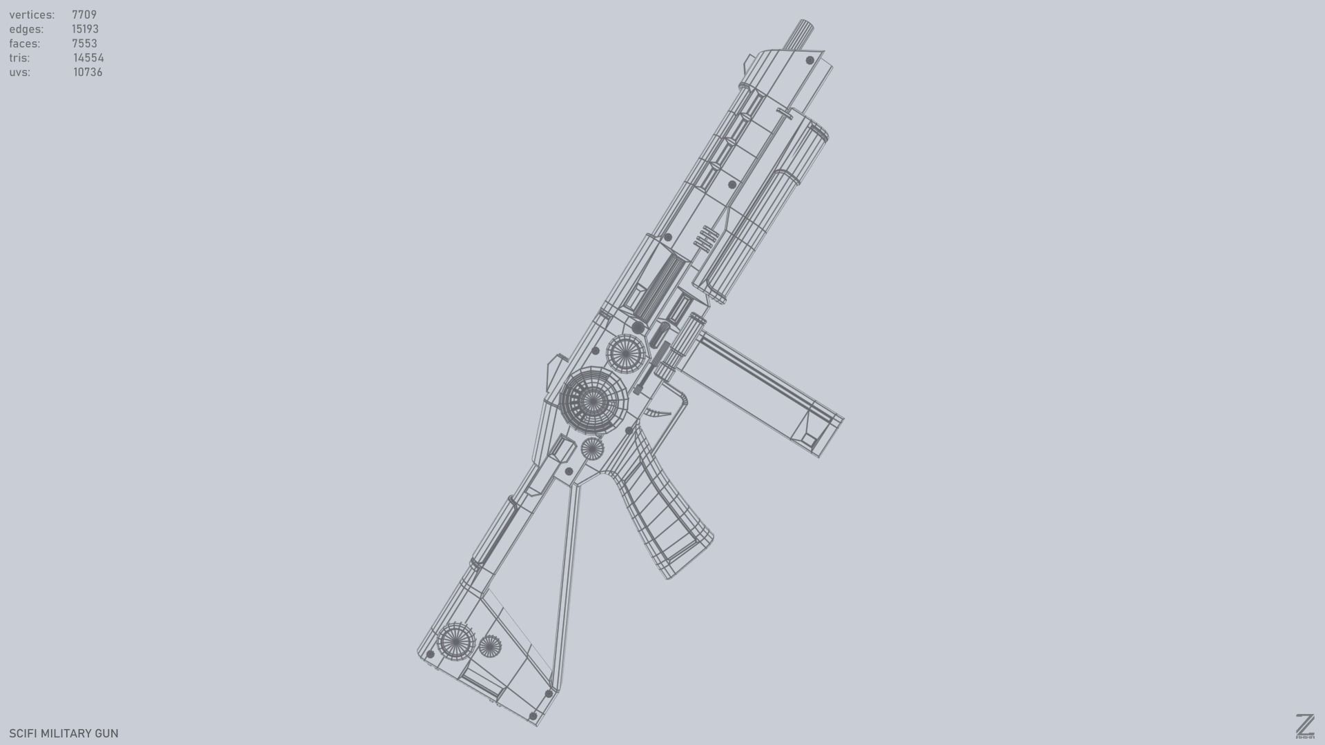 3D model Scifi military gun VR / AR / low-poly | CGTrader