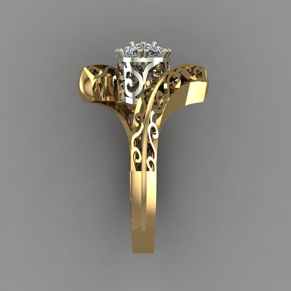 Diamond Engagement Ring jali 3D Print Model 3D model 3D printable | CGTrader