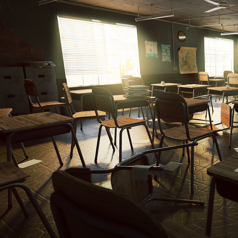 3D model Old Classroom VR / AR / low-poly | CGTrader