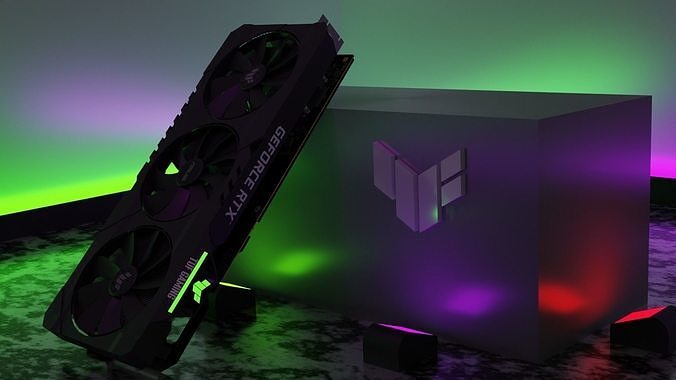 3D model Asus TUF NVIDIA RTX 3070 Graphics card VR / AR / low-poly ...