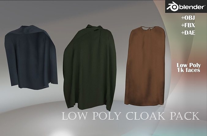 3D model Low Poly Cloaks Collection VR / AR / low-poly | CGTrader