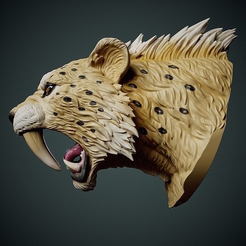 Smilodon Head 3D model 3D printable | CGTrader