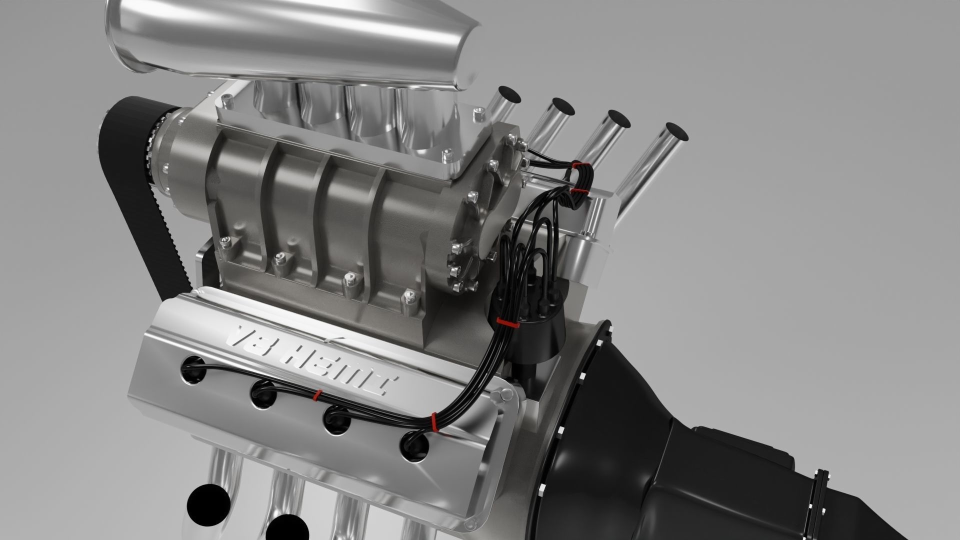 High detail HEMI V8 Engine 3D model | CGTrader