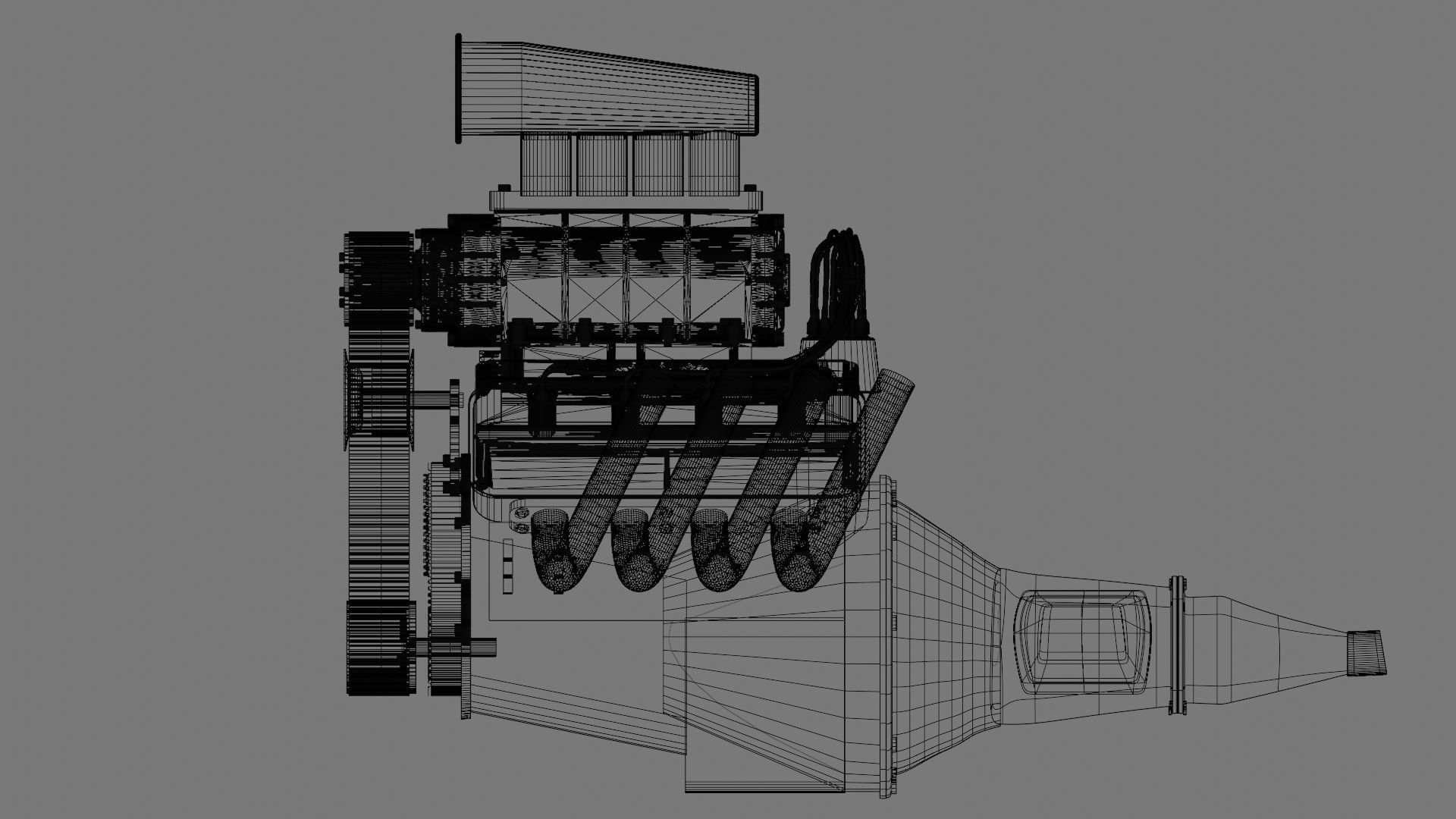 High detail HEMI V8 Engine 3D model | CGTrader