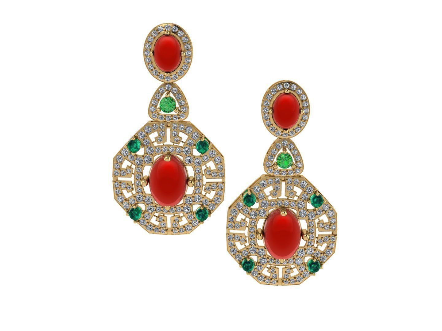 Earrings 3D model 3D printable | CGTrader